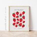 Printable Les Fraises Illustration (pink) | Hand Painted Strawberry ...