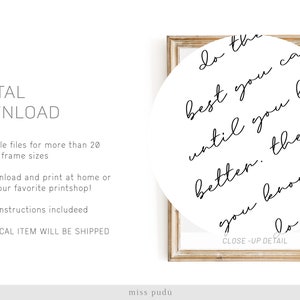 PRINTABLE Do the Best You Can Quote Poster | Motivational Quote Digital ...