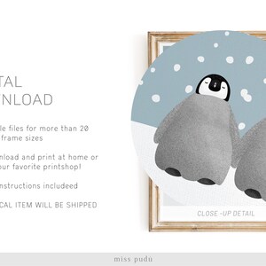 Emperor Penguins Winter Printable Illustration Bird | Etsy