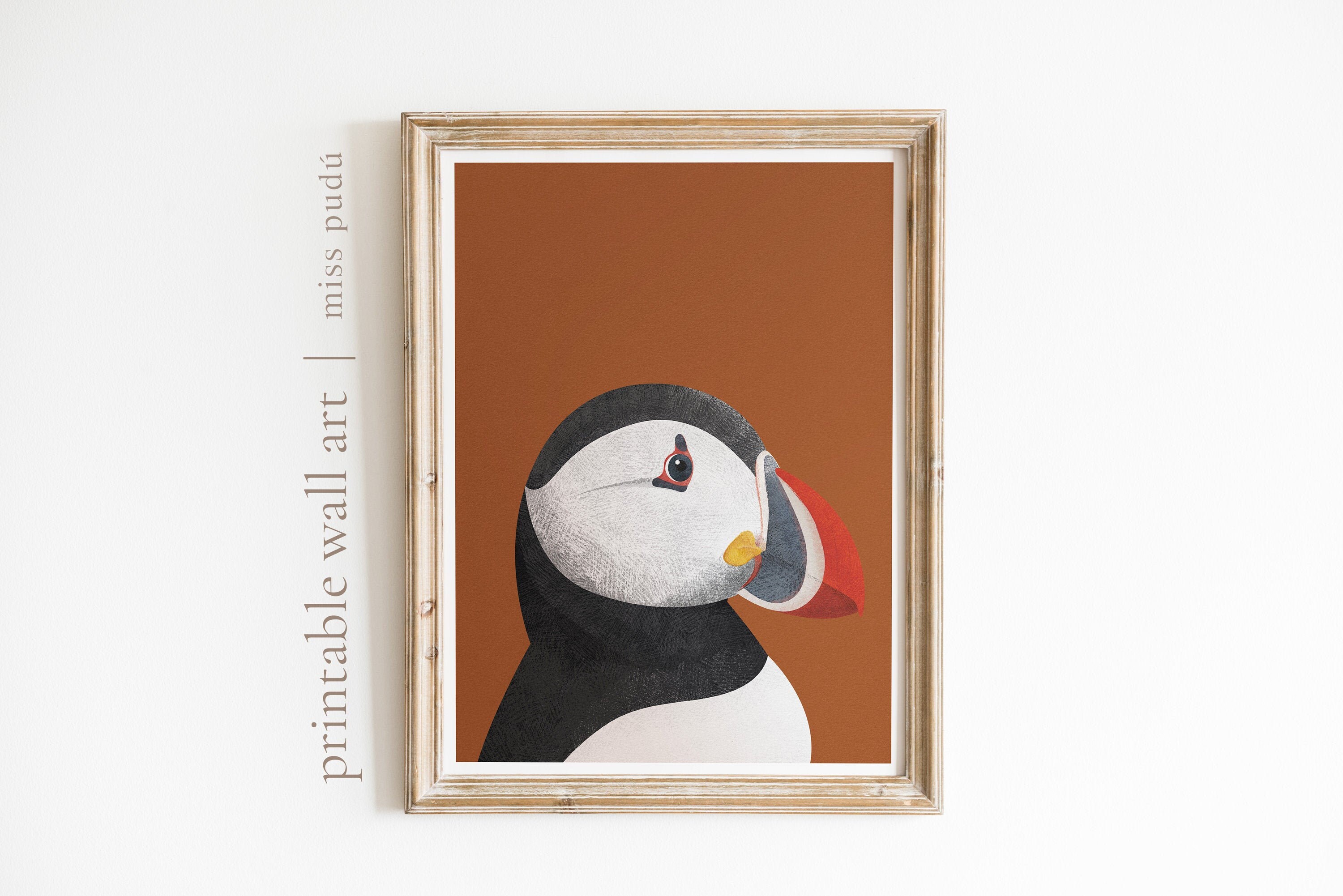 Atlantic Puffin Printable Poster Bird Illustration Digital - Etsy
