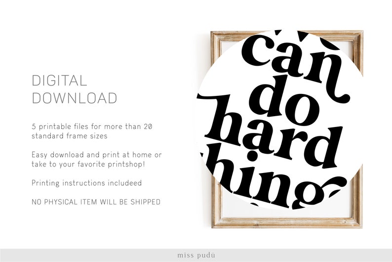 PRINTABLE We Can Do Hard Things Positive Affirmation Poster. - Etsy