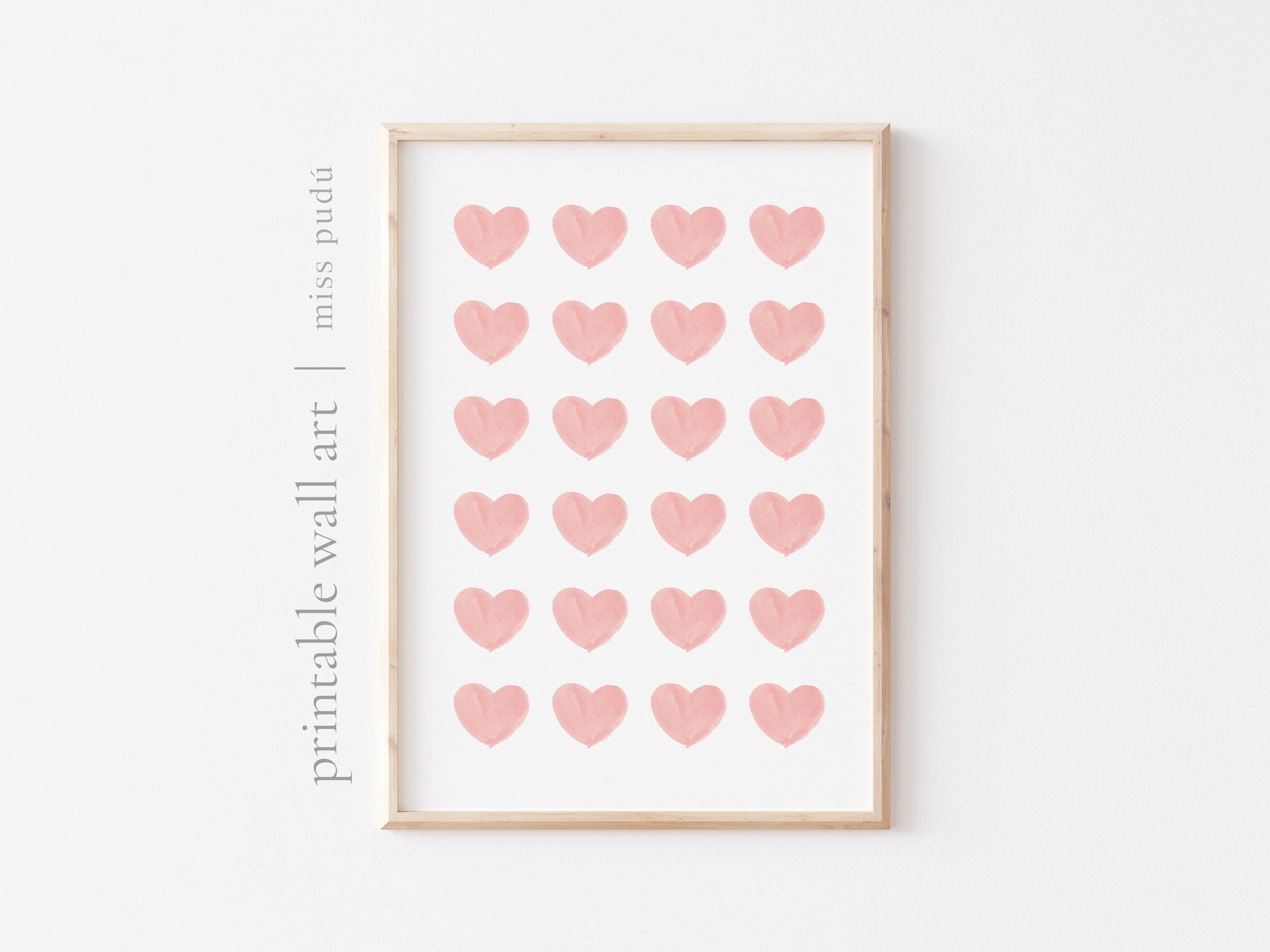 Hand Painted Hearts Printable Poster Love Wall Art digital | Etsy