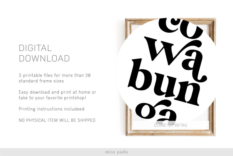 PRINTABLE Cowabunga Poster | Surf Wall Art (digital Download). Coastal ...
