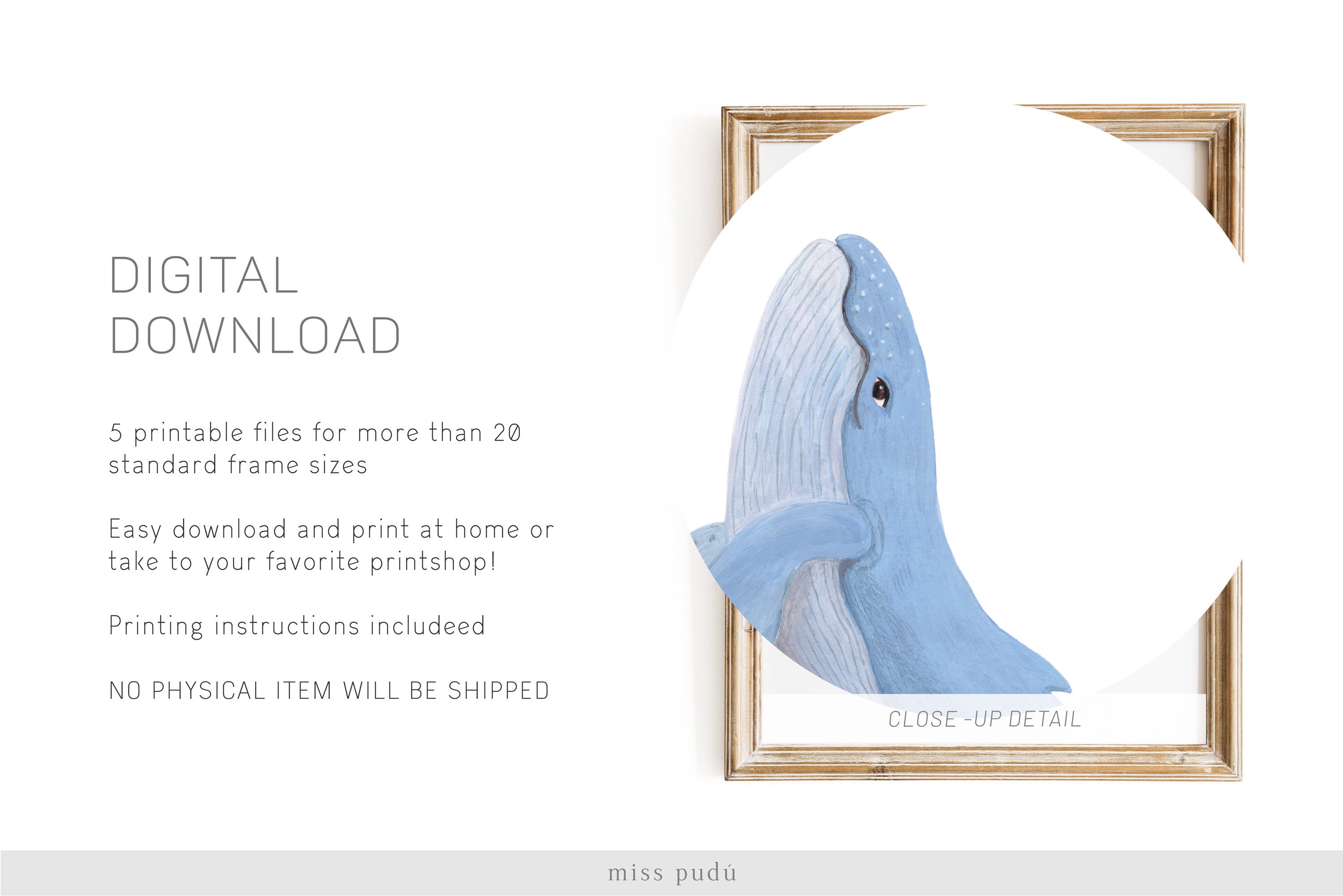 PRINTABLE Blue Whale Illustration Under the Sea Poster. - Etsy