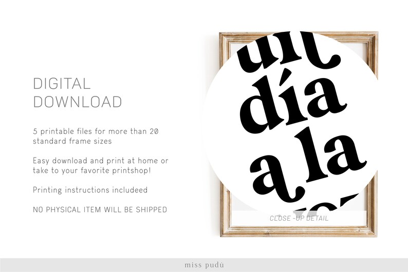 Un Día a La Vez | One Day at a Time Printable Poster. Positive Spanish ...