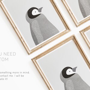 Baby Penguin Illustration Poster | Printable Nursery Wall Art (digital ...
