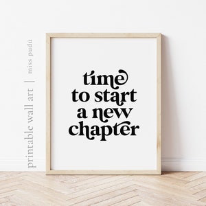 Time to Start a New Chapter | Positive Affirmation Printable Poster ...
