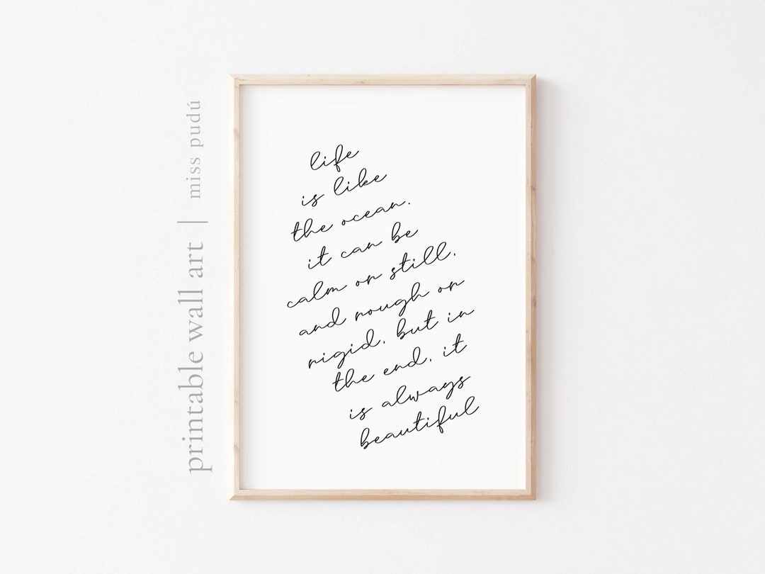 PRINTABLE Life is Like the Ocean Poster | Surf Wall Art Digital ...