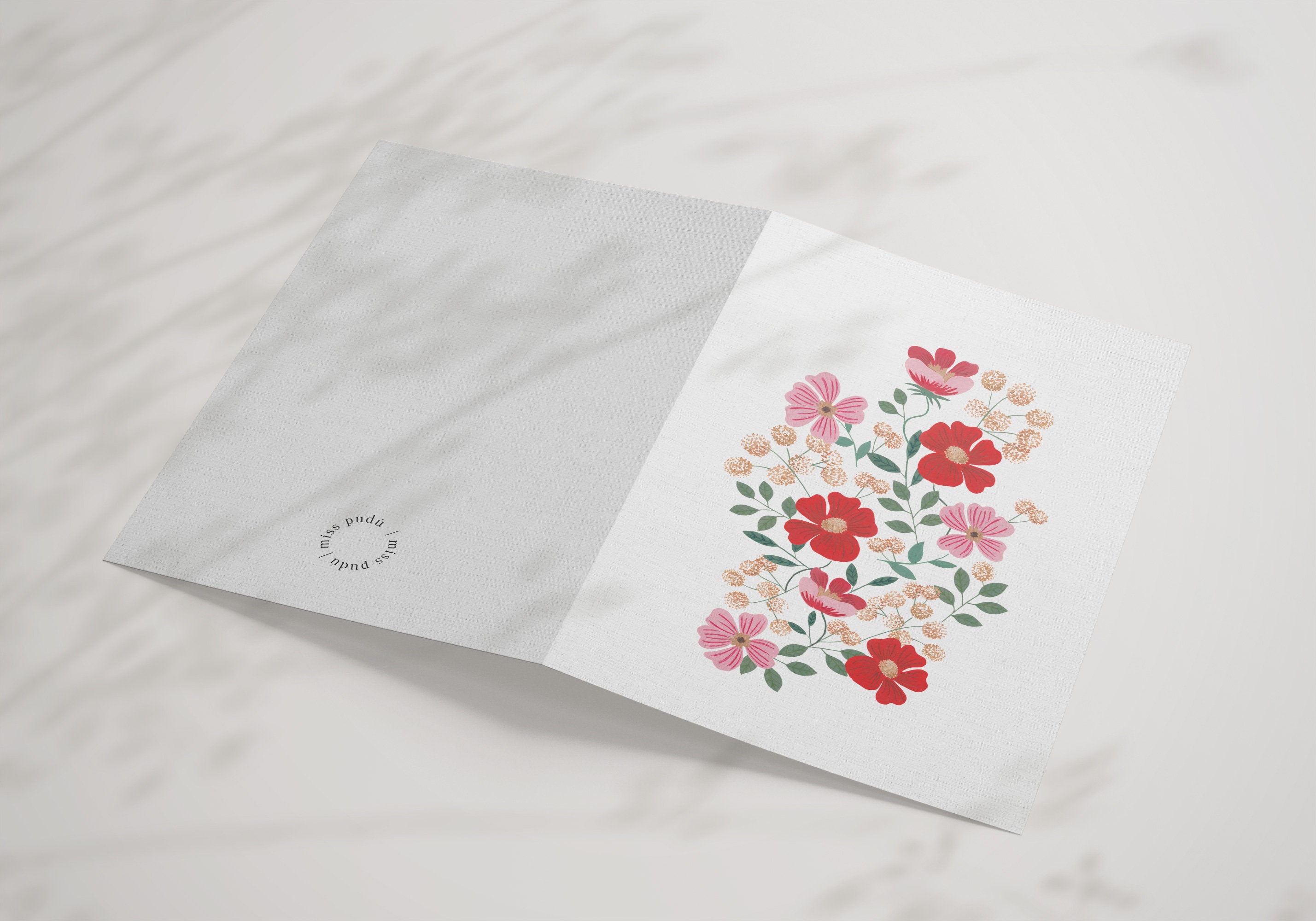 Printable Botanical Card Flowers Illustration Digital - Etsy