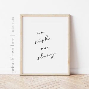 PRINTABLE No Risk No Story Poster | Positive Gallery Wall Art. Office ...