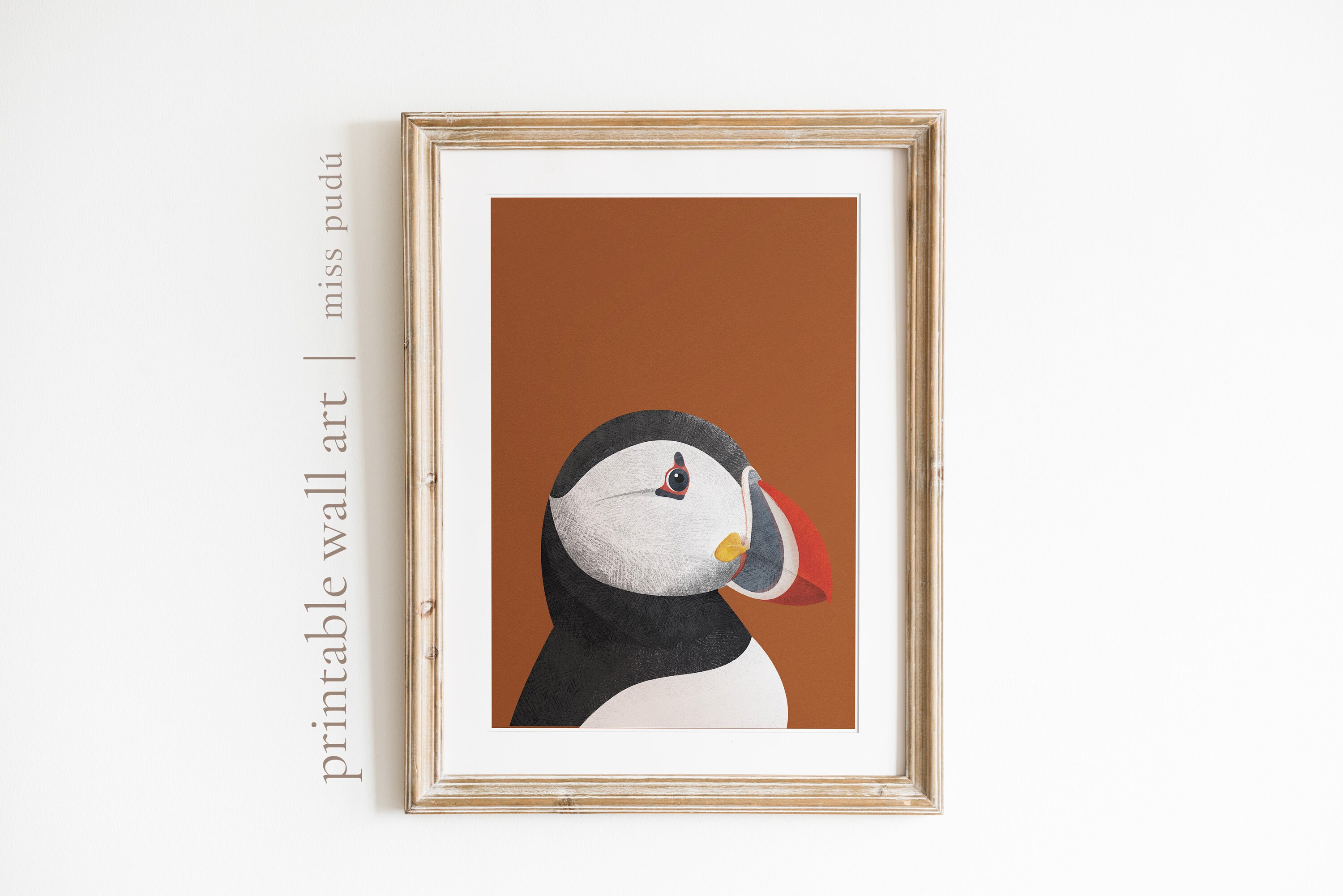 Atlantic Puffin Printable Poster Bird Illustration Digital - Etsy
