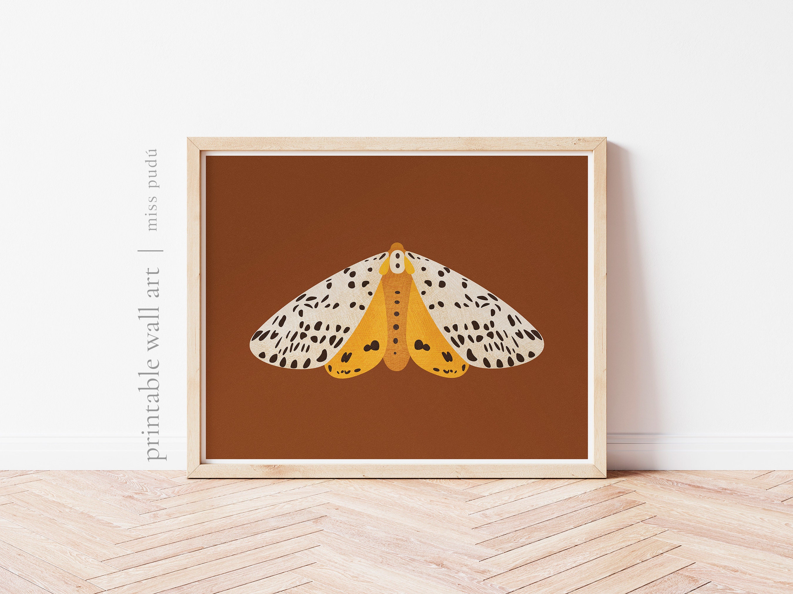 Printable Moth Illustration Digital Download Yellow and | Etsy