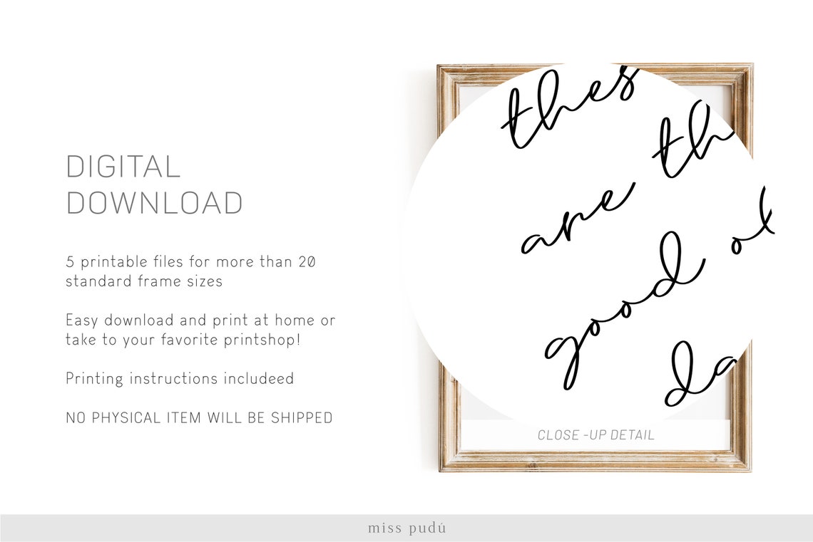 Good Old Days Printable Poster | Positive Affirmation Wall Art. Mental ...