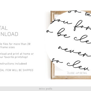 Printable Never Be so Kind You Forget to Be Clever Poster Taylor Swift ...