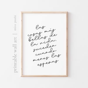 Las Cosas Más Bellas De La Vida Printable Poster. Positive Spanish ...