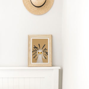 Secretary Bird Printable Poster | African Bird Illustration Digital ...