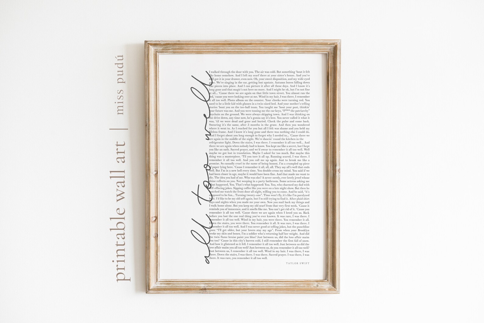 All Too Well red Taylor's Version 10 Minutes Printable - Etsy