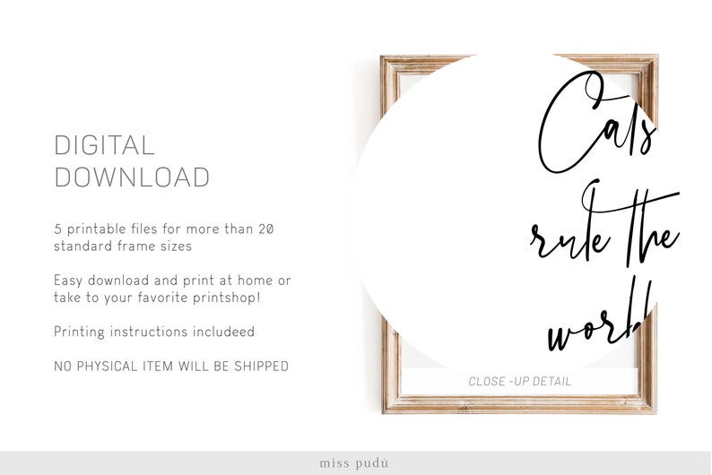 Cats Rule the World PRINTABLE Poster Cat Lover Fun Quote - Etsy