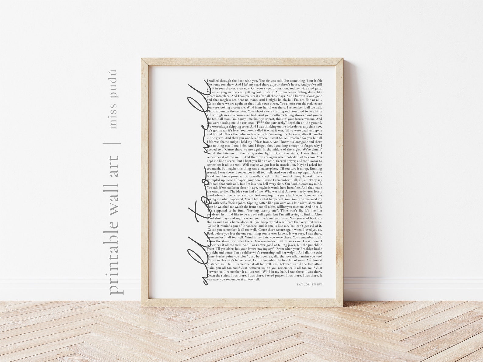 All Too Well red Taylor's Version 10 Minutes Printable - Etsy