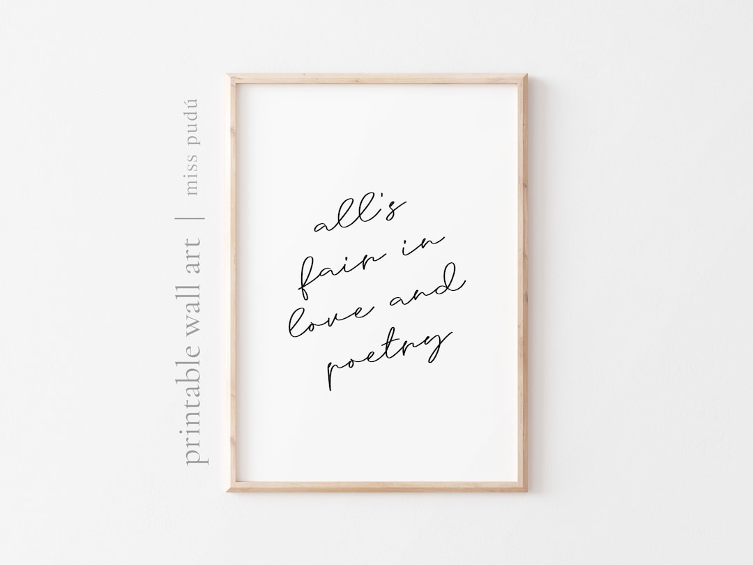 All's Fair in Love and Poetry Printable Poster | TS Wall Art. Swiftie ...