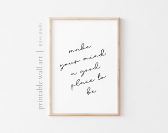 Make Your Mind a Good Place to Be Pink Poster. - Etsy