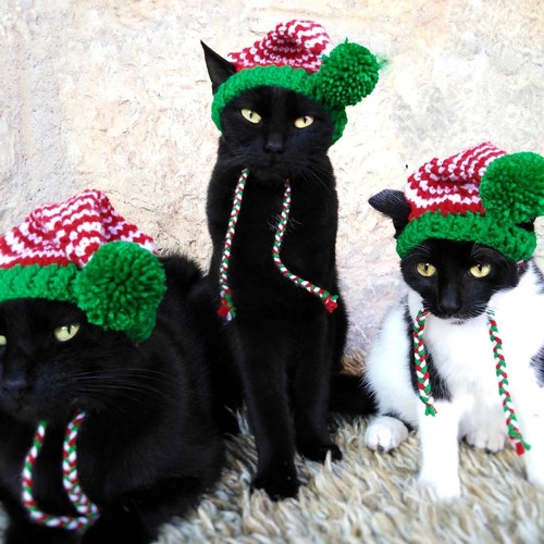 Elf Hat for Cats Christmas Pet Costume Gift for Cat Lovers - Etsy