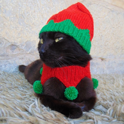 Elf Hat for Cats Cat Elf Costume Christmas Hat for Cat - Etsy
