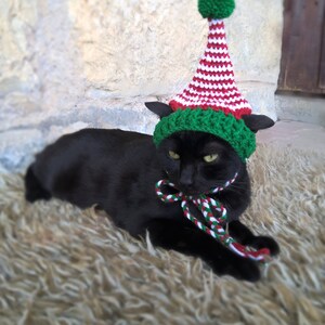Elf Hat for Cats, Cat Elf Costume, Christmas Hat for Cat Lovers, Pet ...