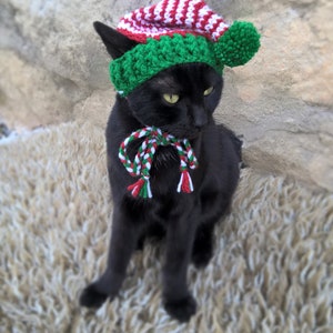 Elf Hat for Cats, Cat Elf Costume, Christmas Hat for Cat Lovers, Pet ...