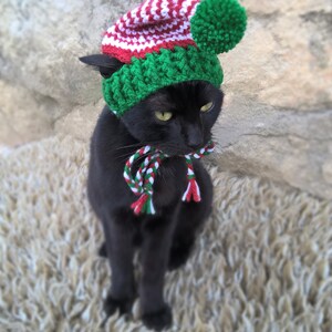 Elf Hat for Cats, Cat Elf Costume, Christmas Hat for Cat Lovers, Pet ...