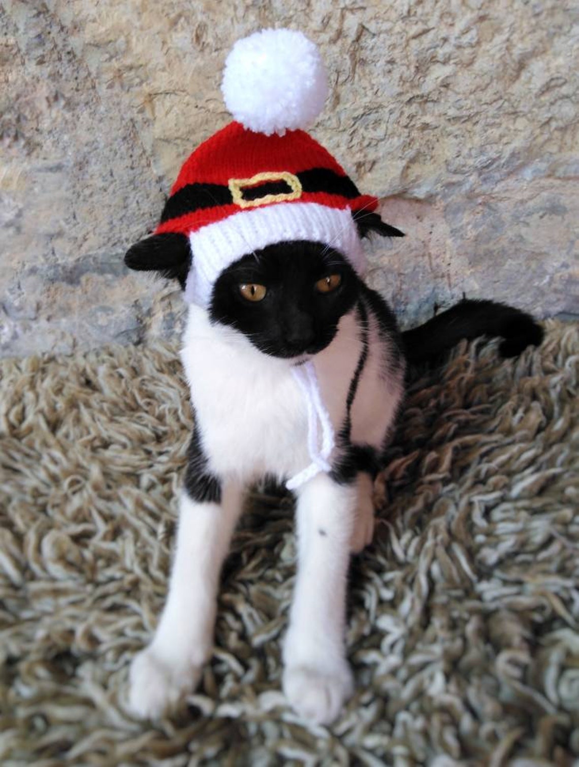 Hat for Catsanta Cat Hat Knitted Santa Hat for Pet Cat - Etsy