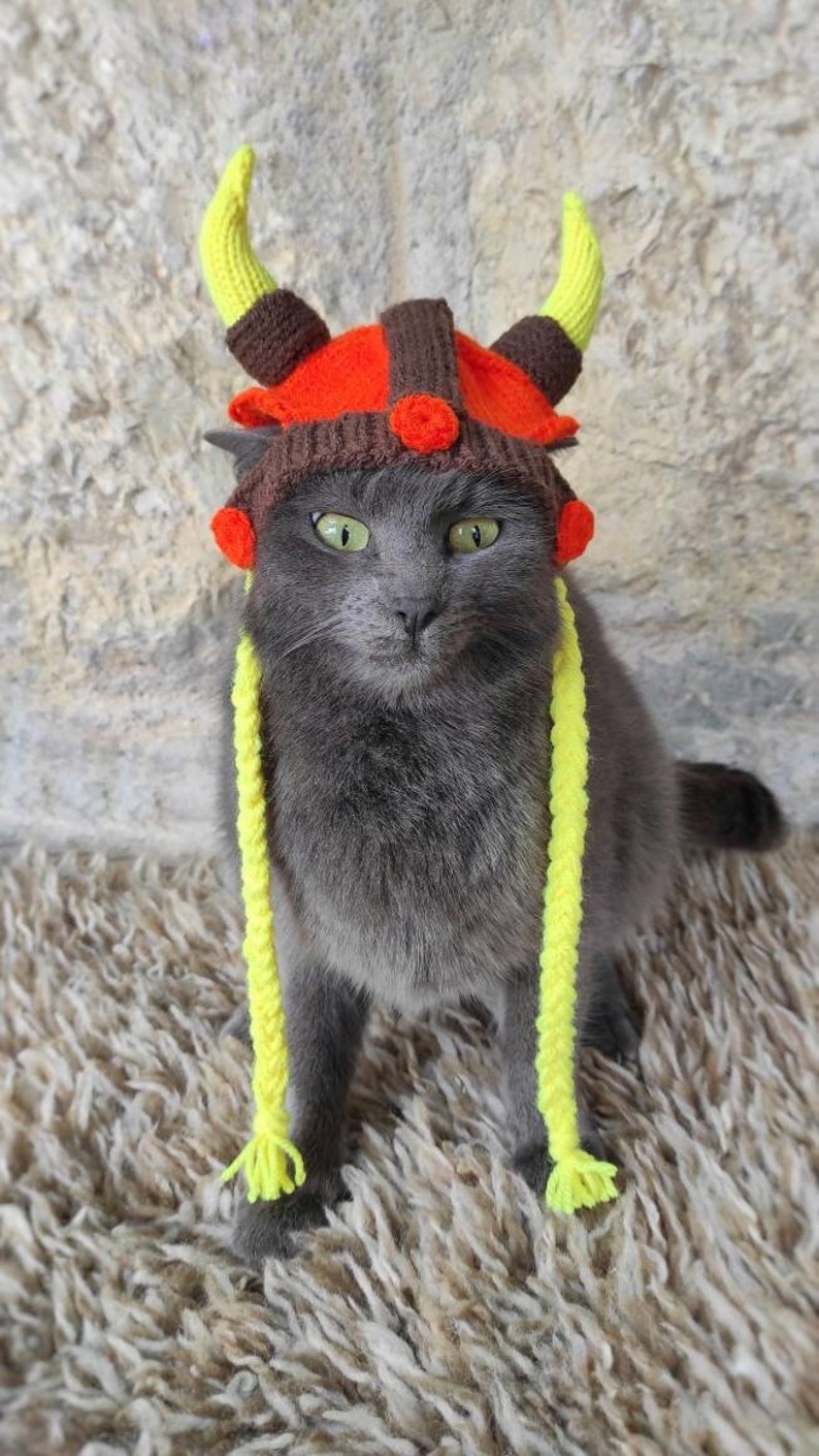 Orange Viking Hat for Cat Pet Costume Viking Helmet for Cat - Etsy