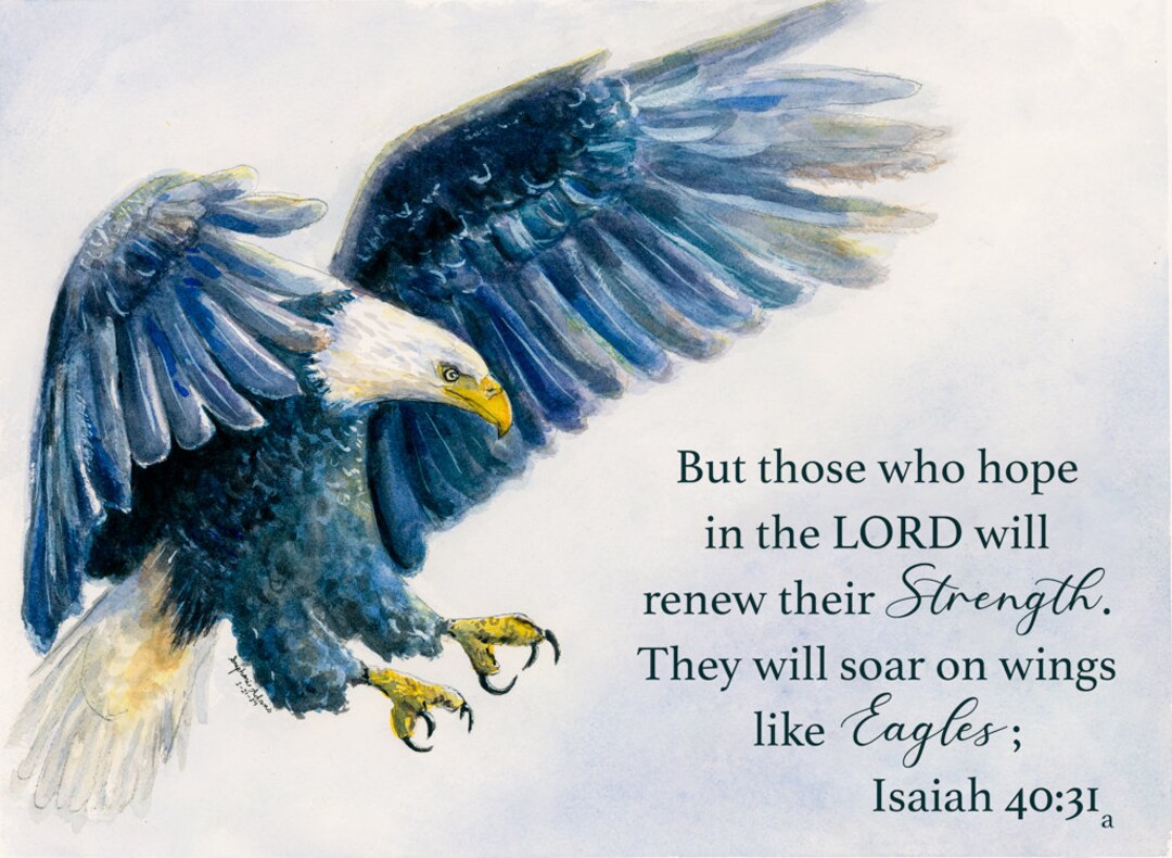 Christian Art, Christian Eagle Art, Soaring Eagle, Christian Watercolor ...