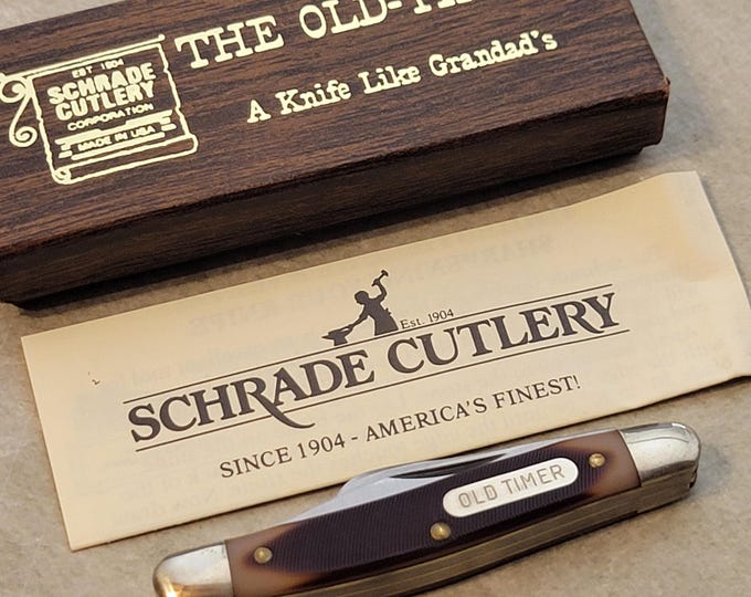 Schrade Old Timer Knife Made in USA 104OT Minute Man Two Blades Delrin ...