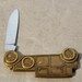 Car Knife Made in Japan Single Blade Folder Slipjoint Brass Handle New ...