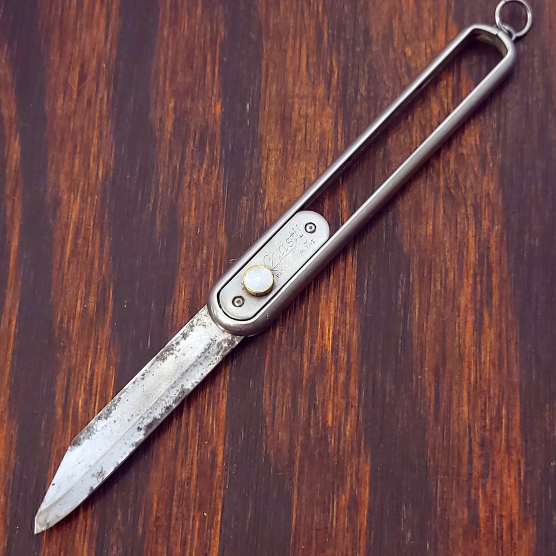 Vintage Christy Sliding Locking Keychain Pocket Knife Made in Fremont ...