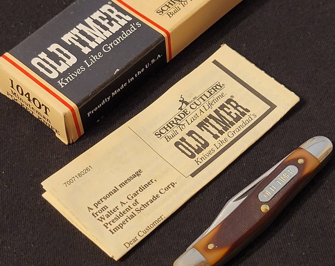 Schrade Old Timer Knife Made in USA 104OT Minute Man Two Blades Delrin ...