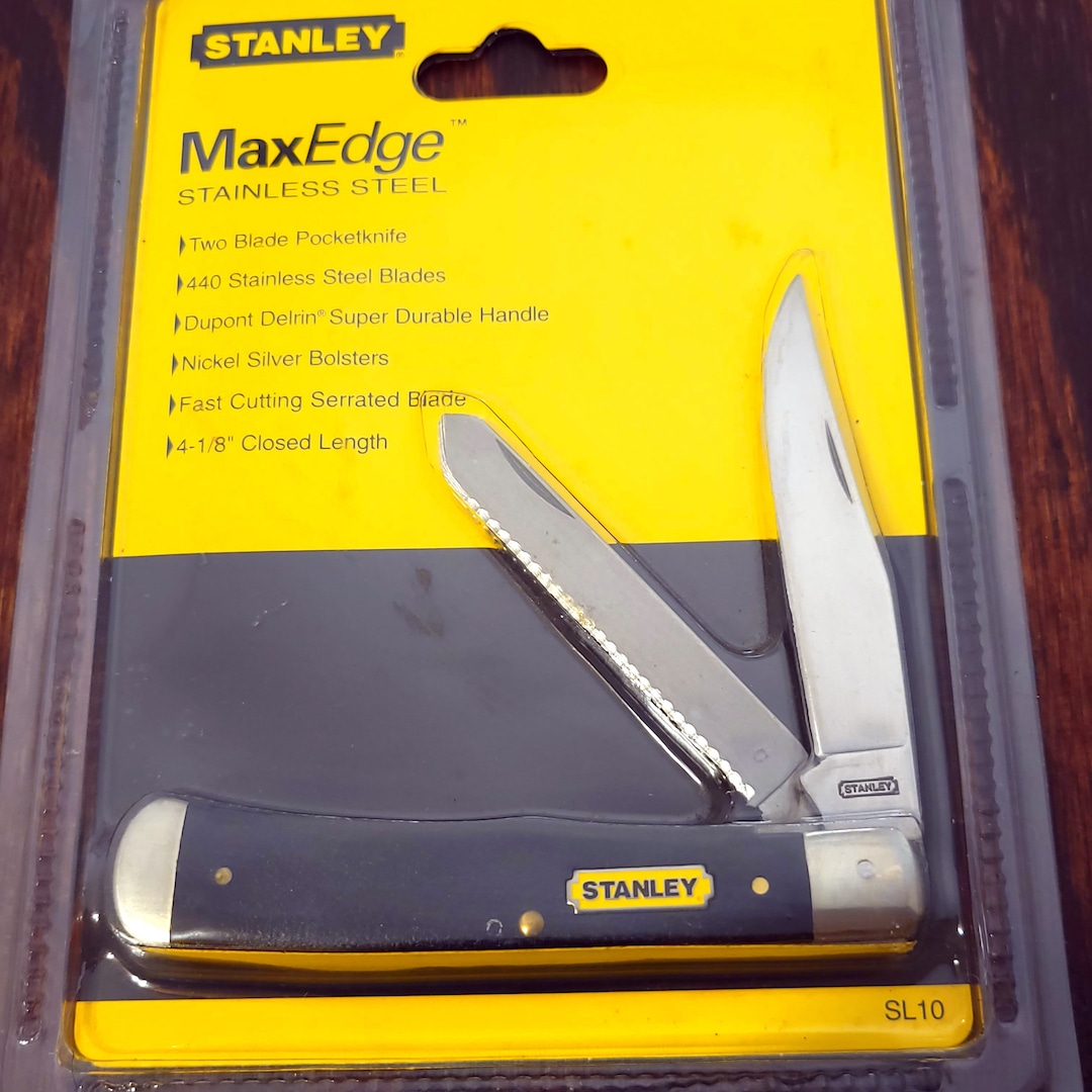 Stanley Knife Made in USA 1999 SL10 2 Blade Trapper Black Delrin ...