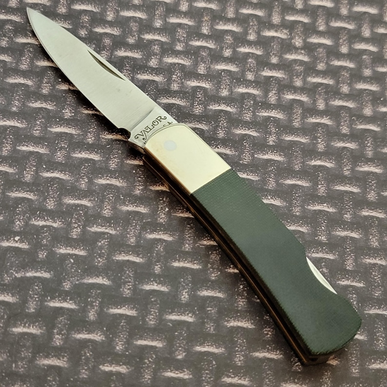Valor Miami USA 354 Lockback Knife Made in Japan Green Micarta Handles ...
