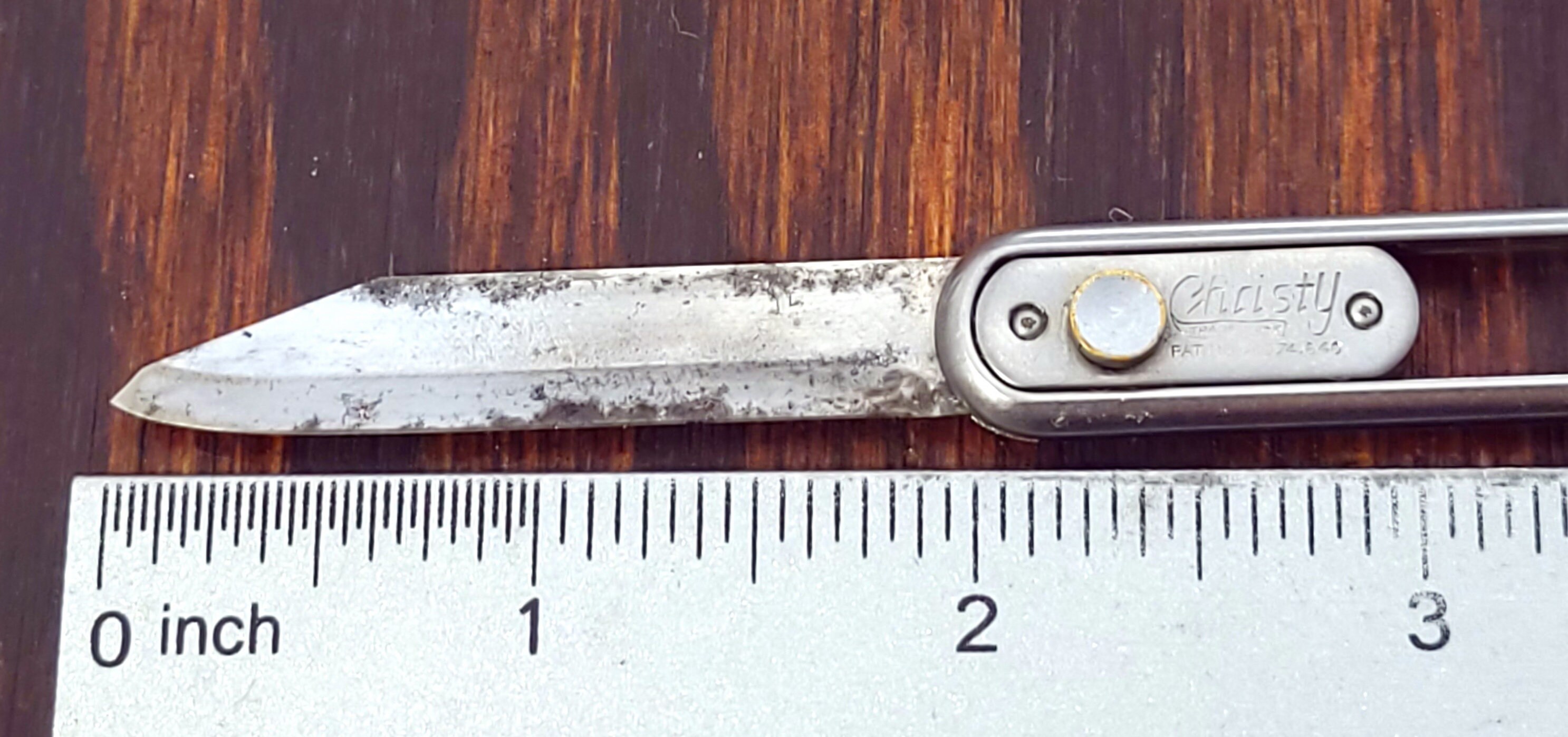 Vintage Christy Sliding Locking Keychain Pocket Knife Made in - Etsy
