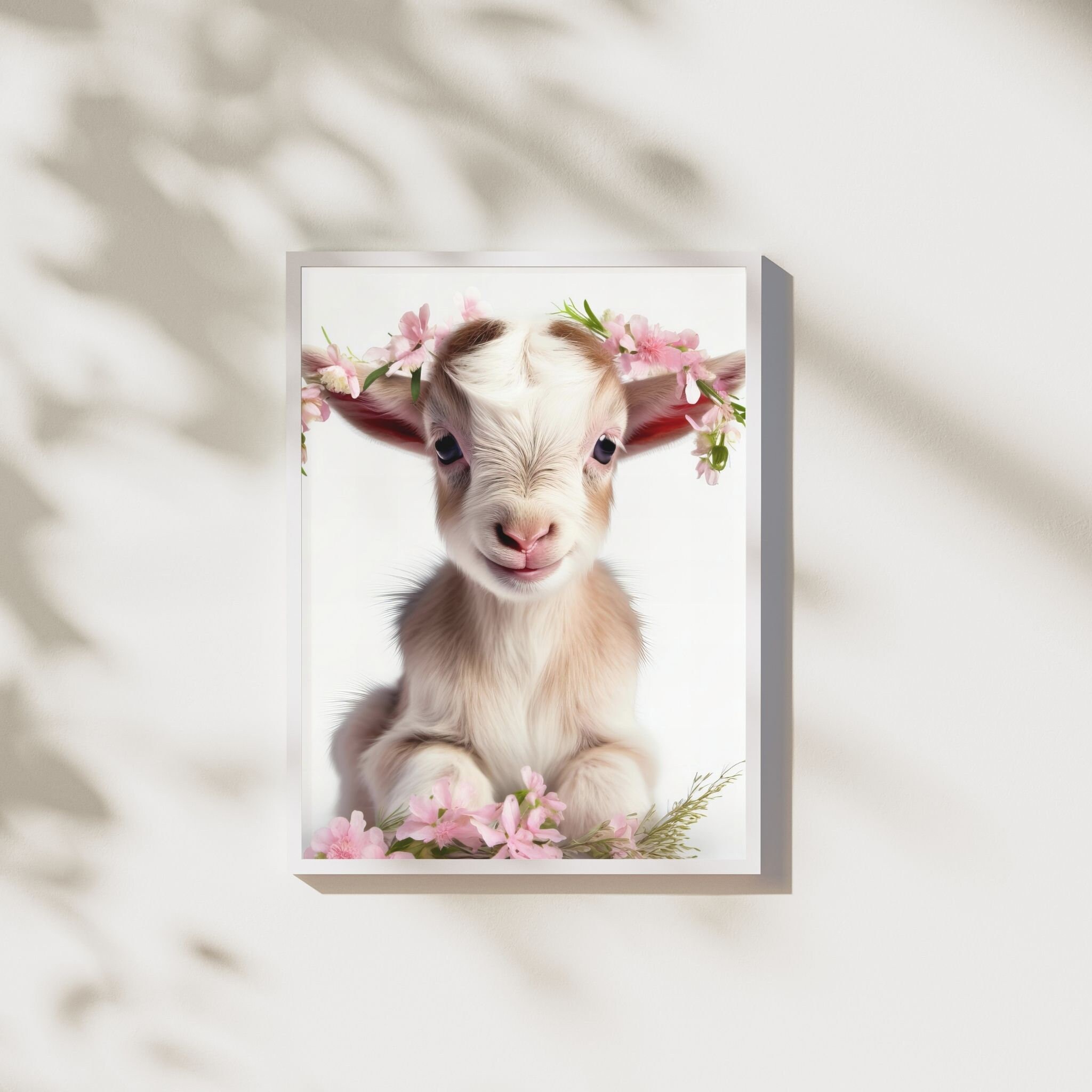Baby Goat Art Print Farm Animal Poster for Nursery Room 20 Digital ...