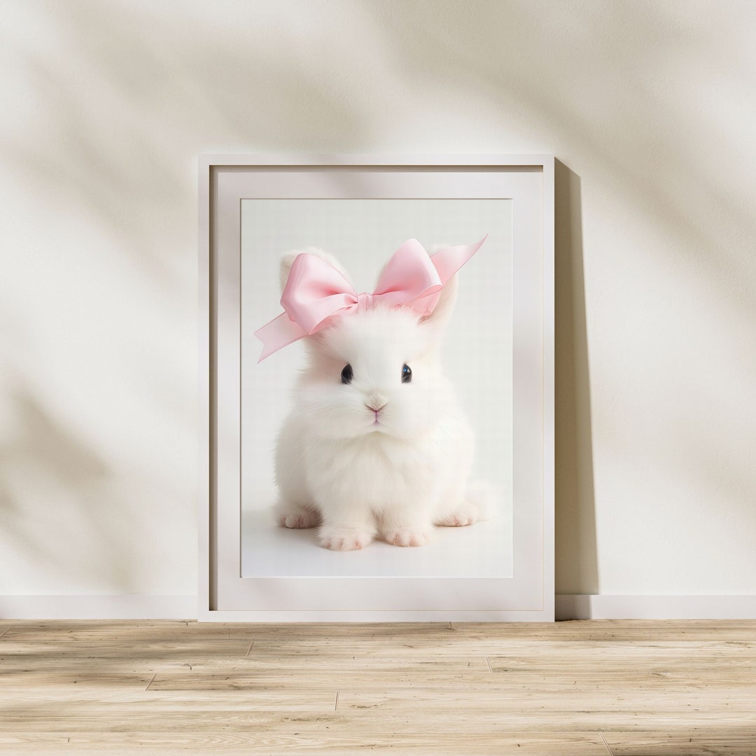 Baby Bunny Art Print Farm Animal Poster for Nursery Room 20 Digital ...