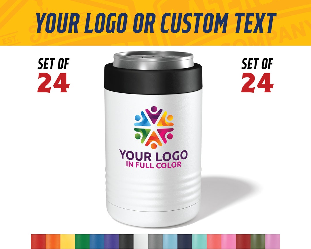 Bulk Custom Printed Can & Bottle Holder With Full Color Logo - Set of ...