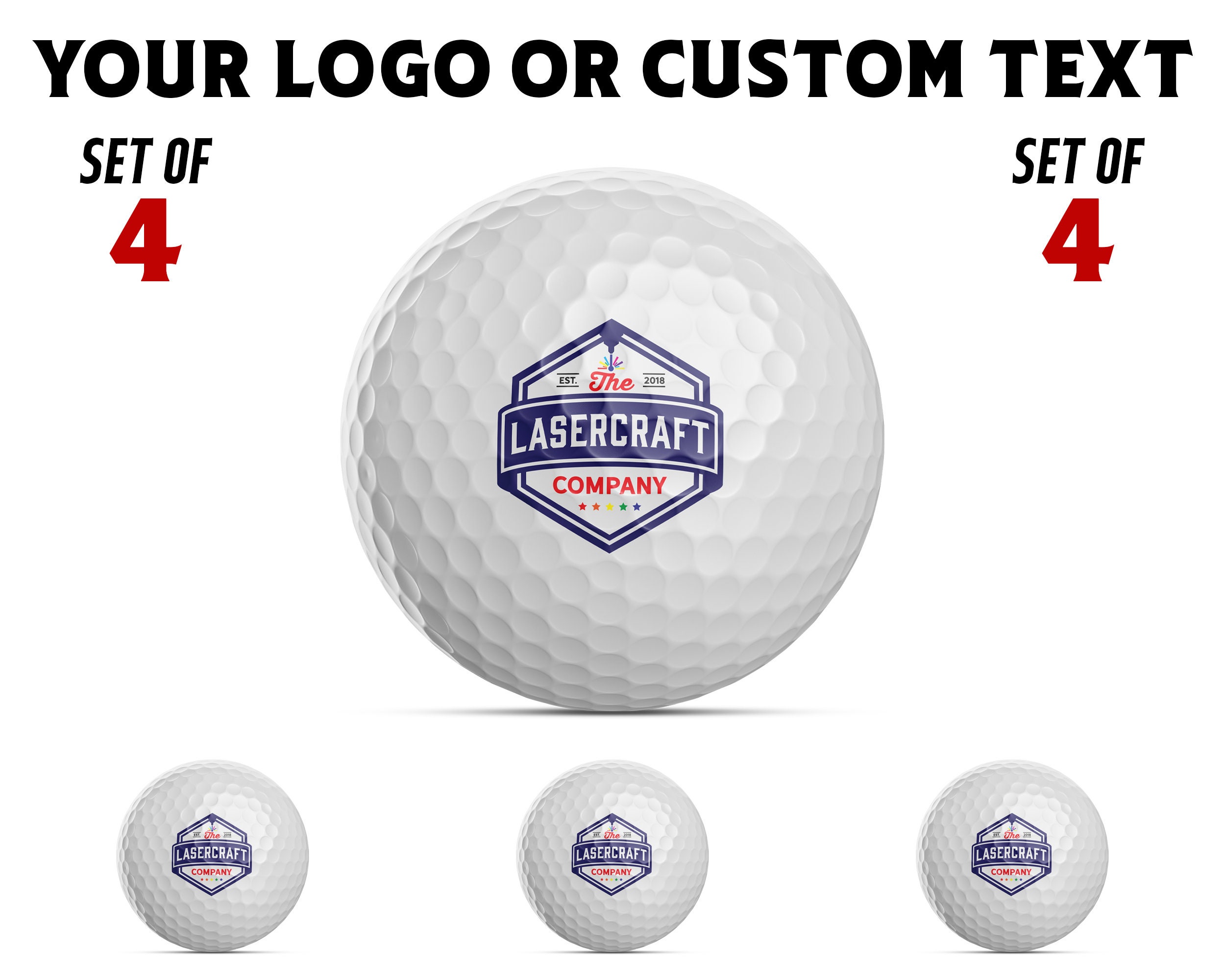 Custom Printed Golf Balls Set of 4 Full Color Printed Golf - Etsy