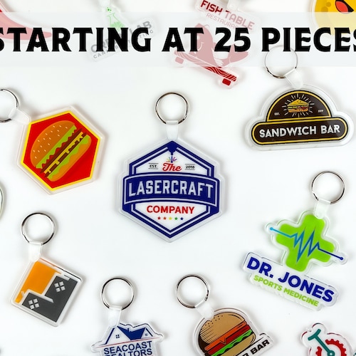 Custom Printed Logo Keychains Custom Acrylic Keychain - Etsy