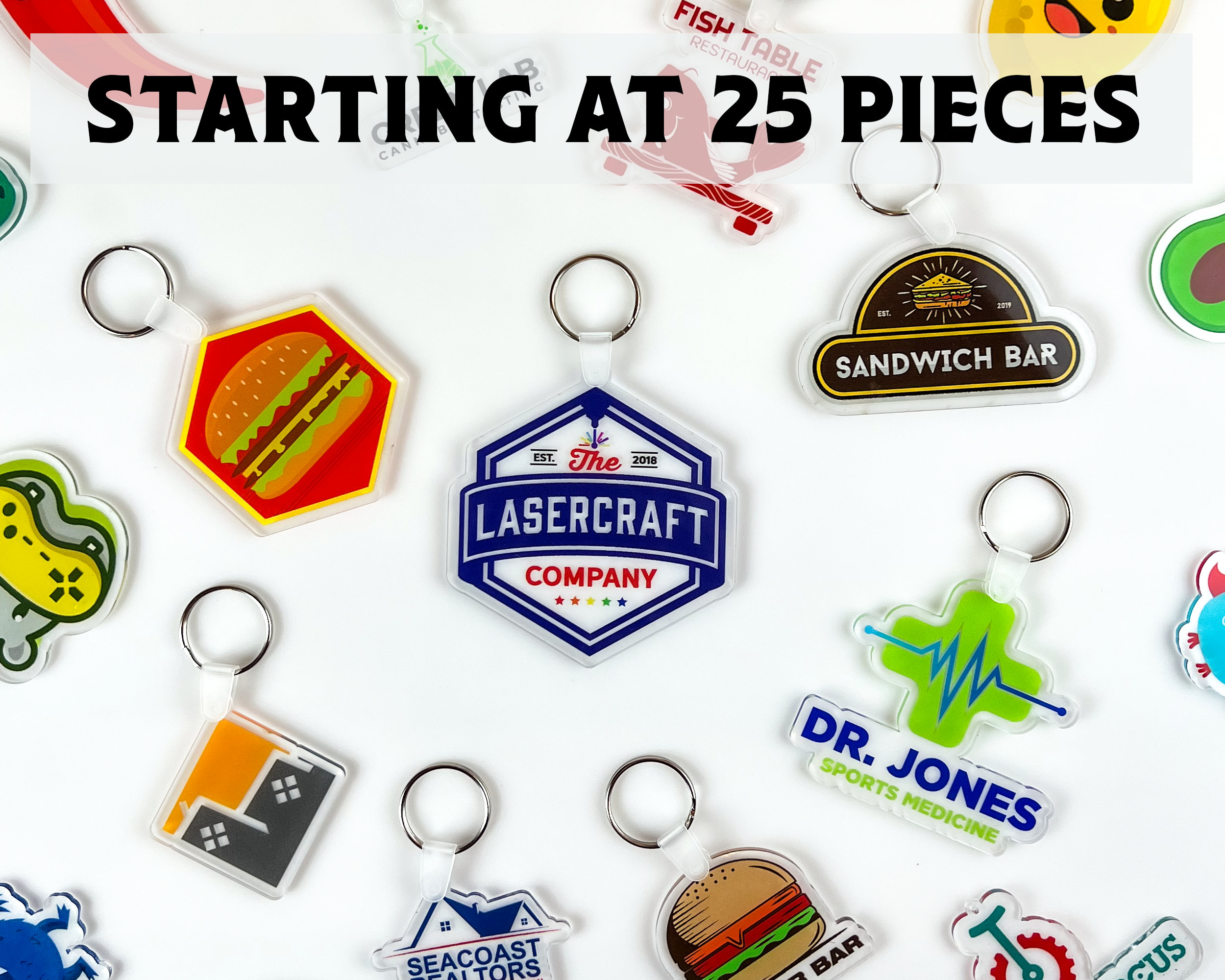 Custom Printed Logo Keychains Custom Acrylic Keychain - Etsy