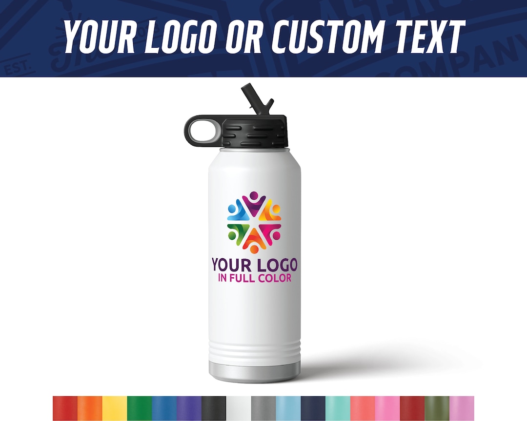 Custom Printed 32oz Water Bottle With Full Color Logo - Custom Printed ...