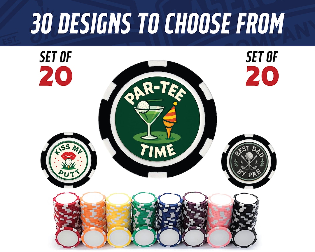 Poker Style Golf Ball Marker Chips (set of 20 Identical, Durable) - Etsy