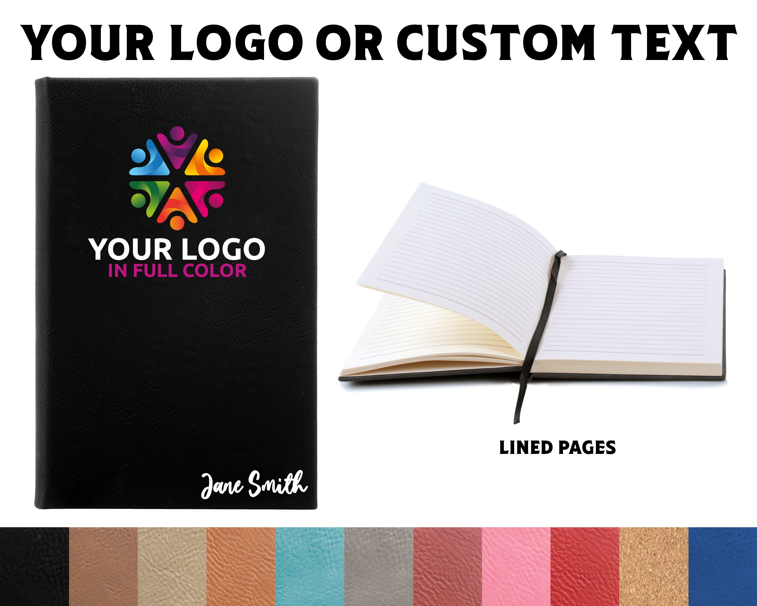 Journal With Full Color Logo Custom Logo Journal - Etsy