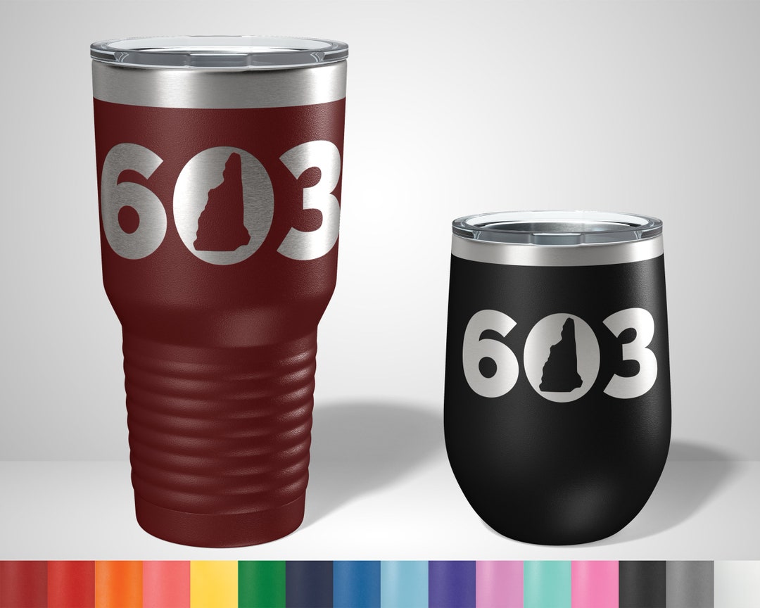 603 NH Tumbler - New Hampshire Area Code Tumbler - New Hampshire Gifts ...